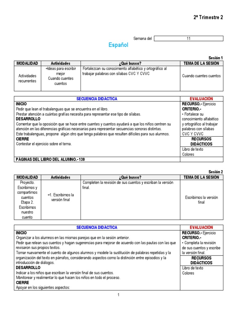 Planeacion Semana 27 Segundo Grado | PDF | Sonido | Medición