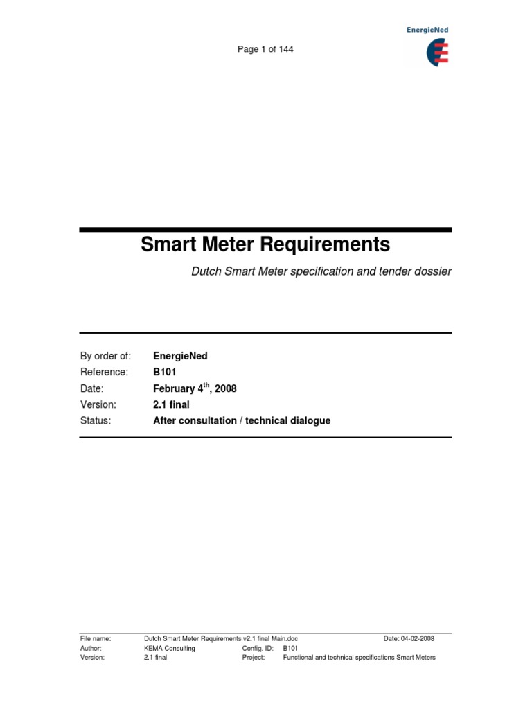 288 - Dutch Smart Meter v2.1 Final Main | PDF | Specification ...