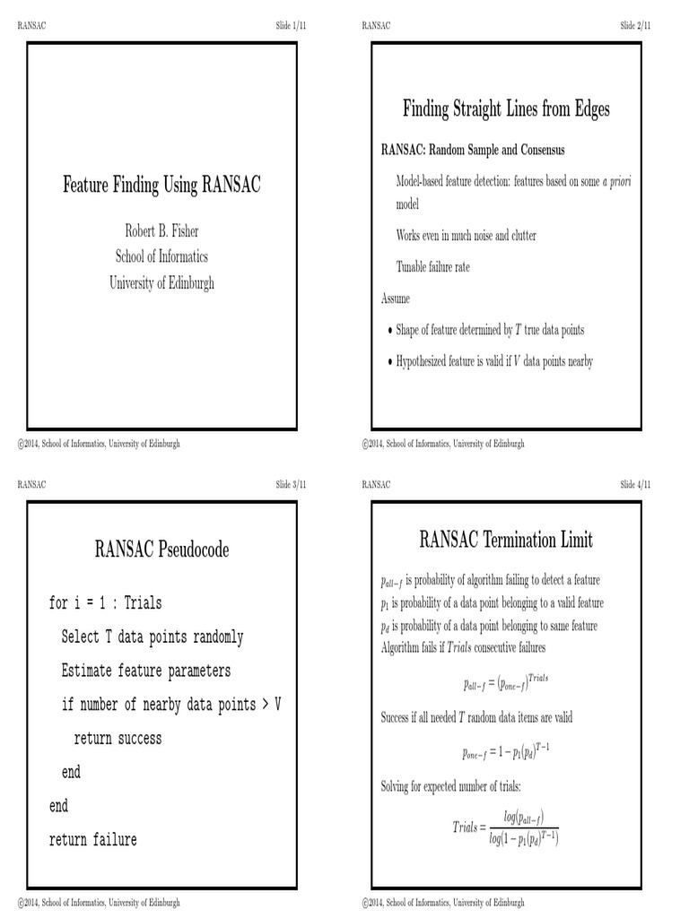 RANSAC algorithm for detecting lines and segments | PDF | Statistics | Theoretical Computer Science