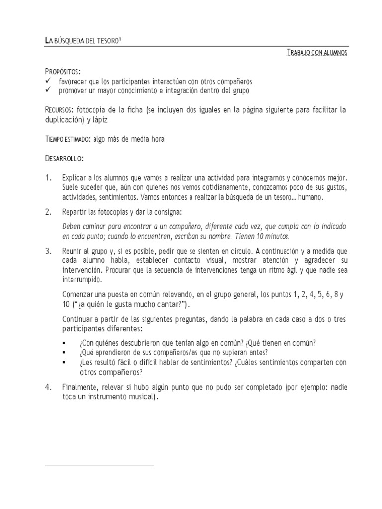 La Búsqueda Del Tesoro1 | PDF