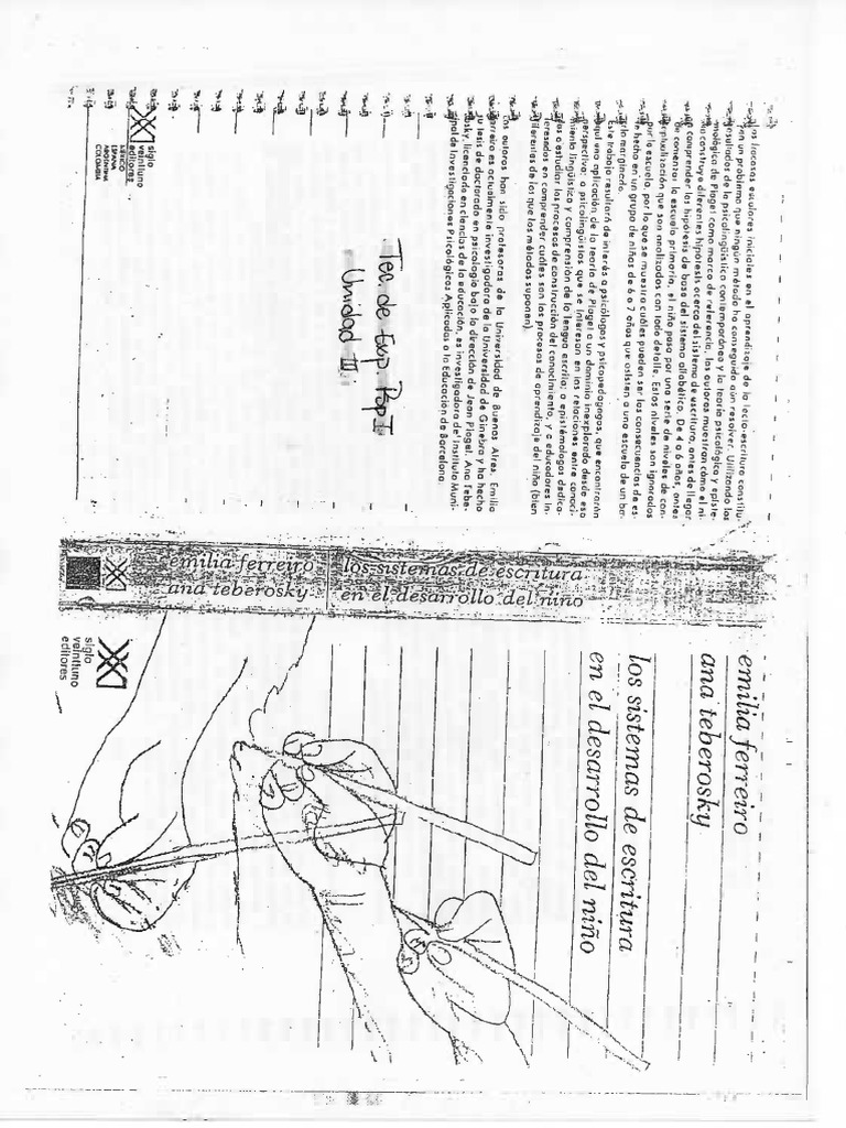 EMILIA FERREIRO ANA TEBEROSKY Los Sistemas de Escritura en El Desarrollo Del Niño | PDF