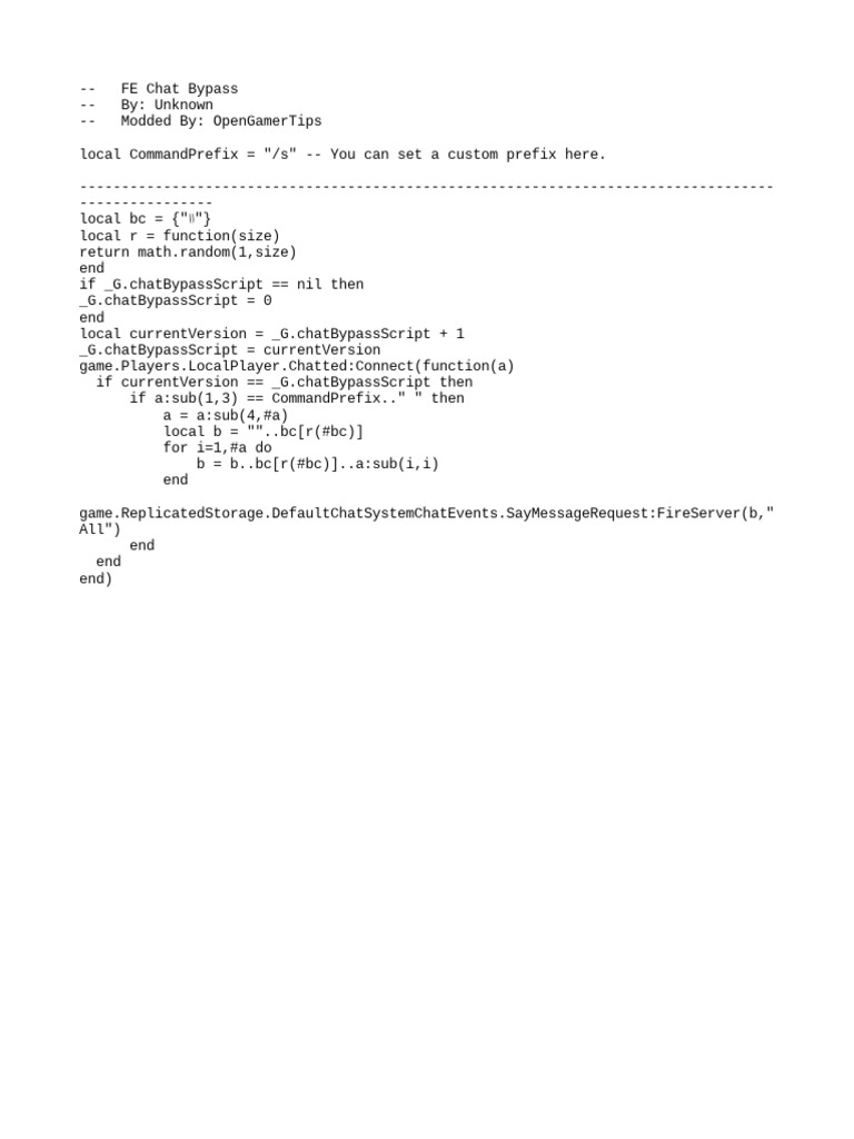 (FE) Chat Bypass | PDF