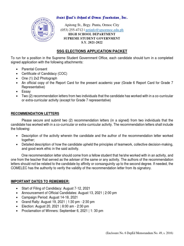 Running for Office: Saint Paul's School Supreme Student Government ...