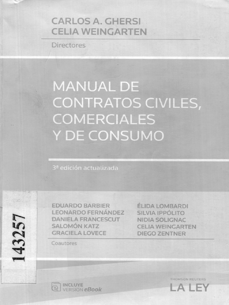 Ghersi Carlos Manual de Contratos Civiles Comerciales y de ConsumoU1CAP 1 | PDF