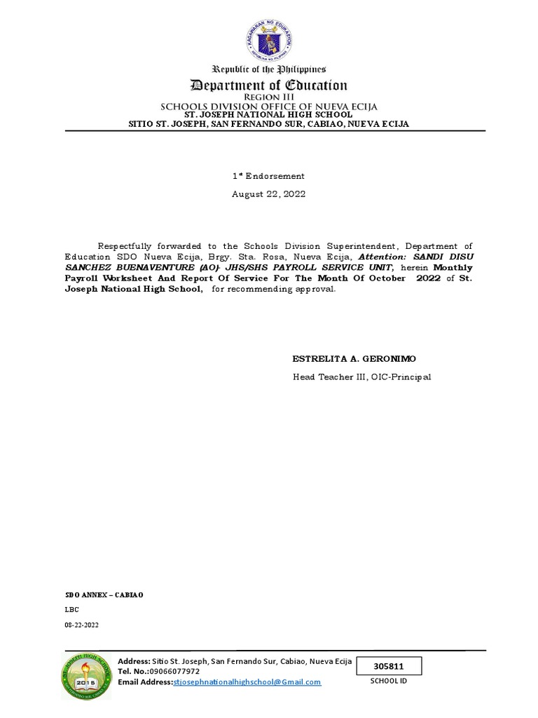 endorsement form 7 | PDF