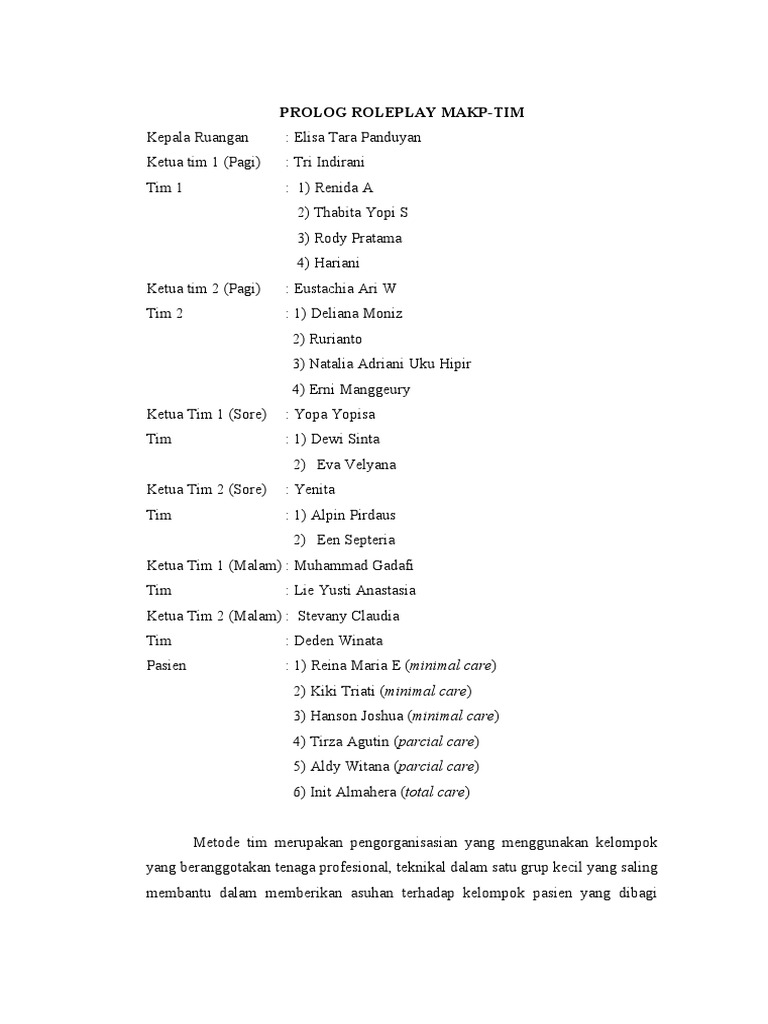 PROLOG Dan SKENARIO ROLEPLAY - MAKP - Revisi 1 | PDF
