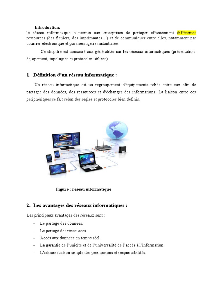 Chapitre 2 Généralité Sur Les Réseaux Informatique | PDF | Topologie de ...