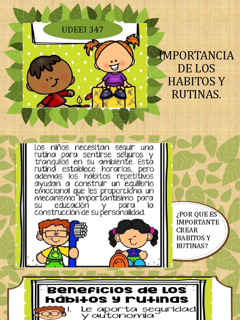 Importancia de Los Habitos y Rutinas Sacbe | PDF