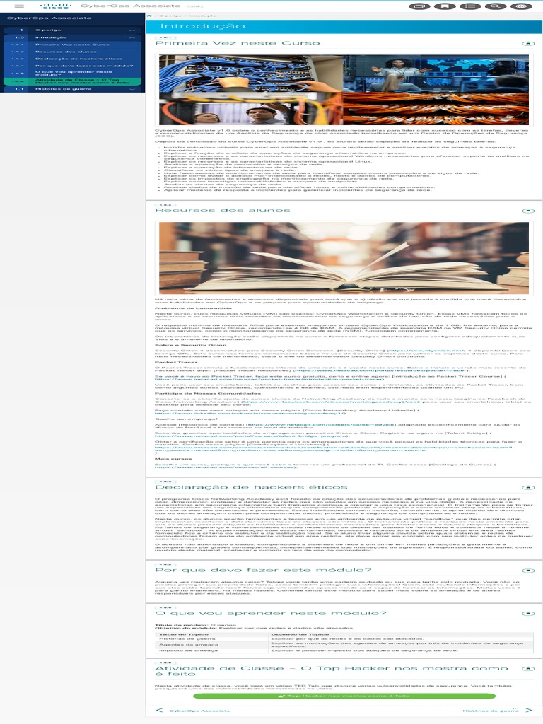 Cisco CyberOps Associate - Introdução | PDF | Segurança de computadores ...