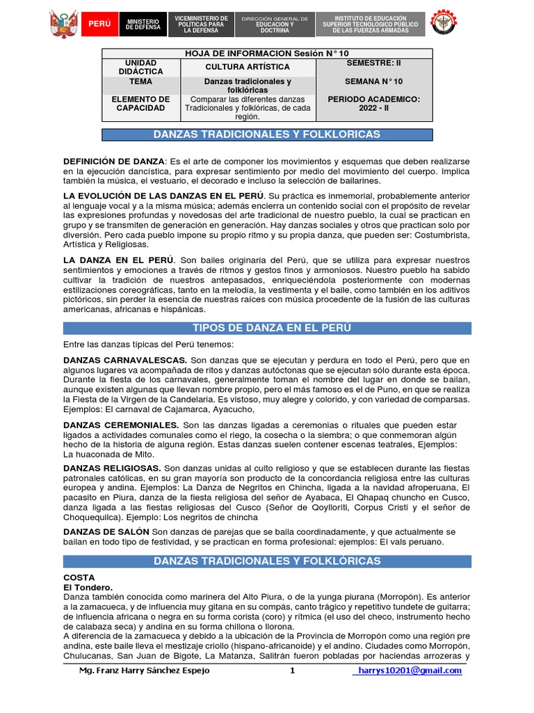 Hoja De Informacion 10 Descargar Gratis Pdf Bailes Perú 4317