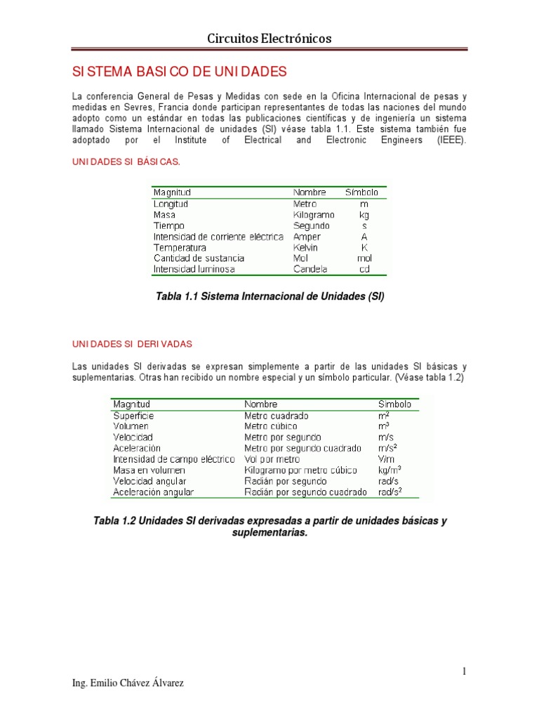 Microsoft Word - Sistema Basico de Unidades | PDF | Sistema ...