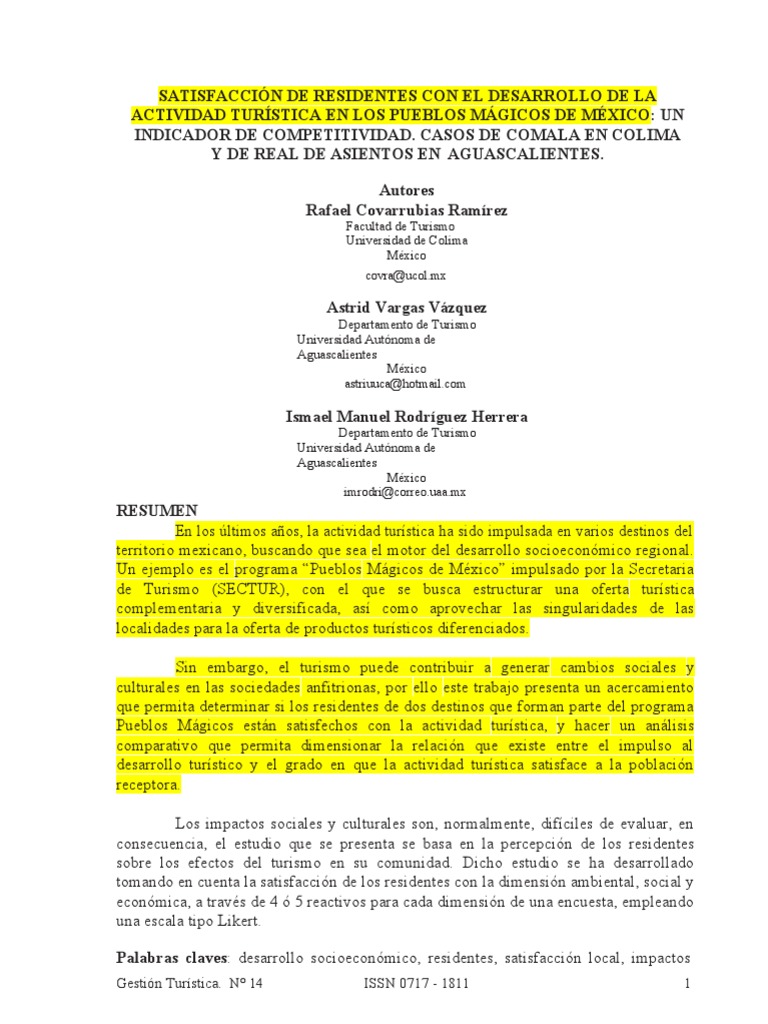 11 Desarrollo Pueblos Magicos Comala y Colima | PDF | Turismo | Sustentabilidad