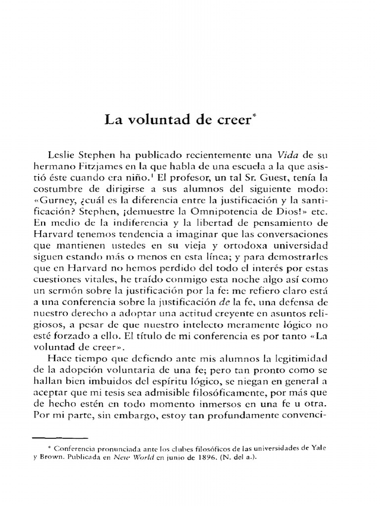 James, La Voluntad de Creer | PDF | Verdad | Certeza