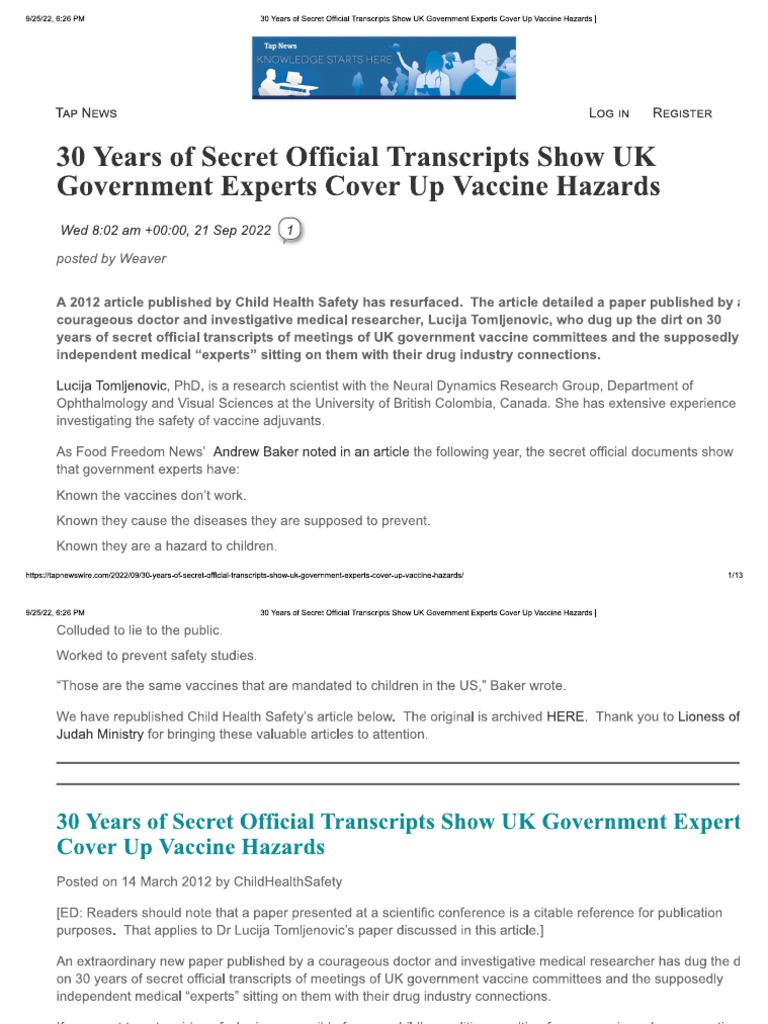30 Years of Secret Official Transcripts Show UK Government Experts ...
