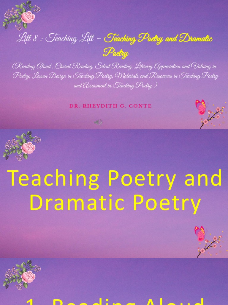6.. Finals Teaching Principles of Poetry and Dramatic Poetry | PDF ...