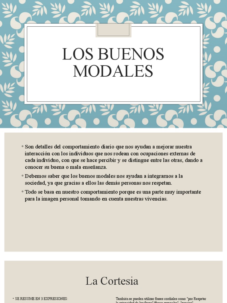 Los Buenos Modales | PDF | Comportamiento