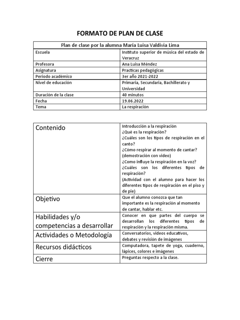 Planeación de Clase | PDF