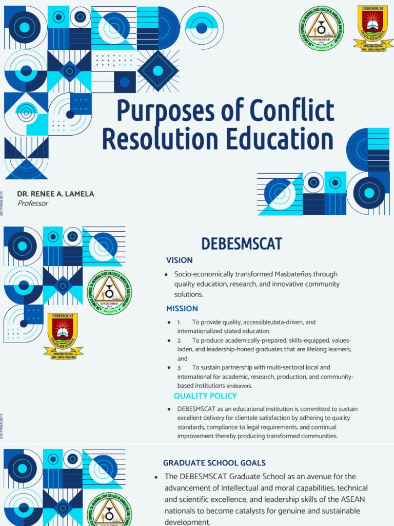 Purposes of Conflict Resolution Education | PDF | Conflict Resolution ...
