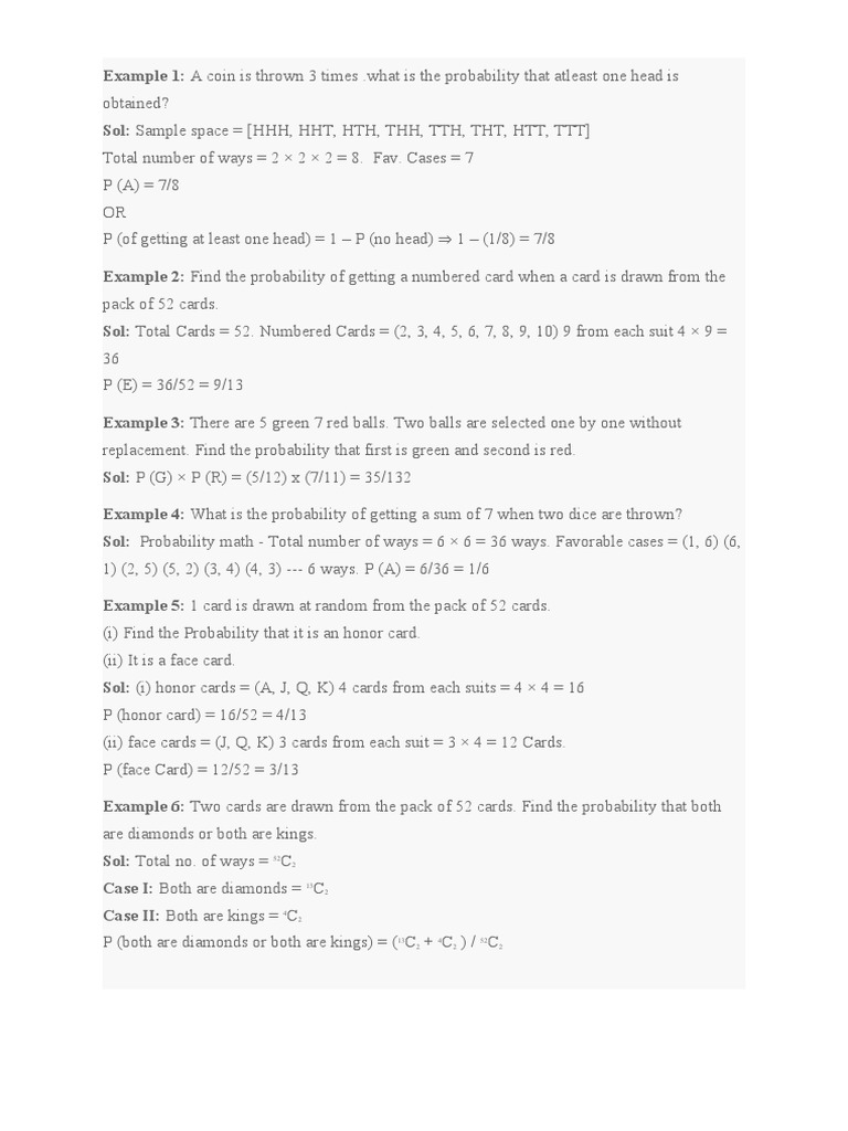 Example 1 | Download Free PDF | Odds | Probability