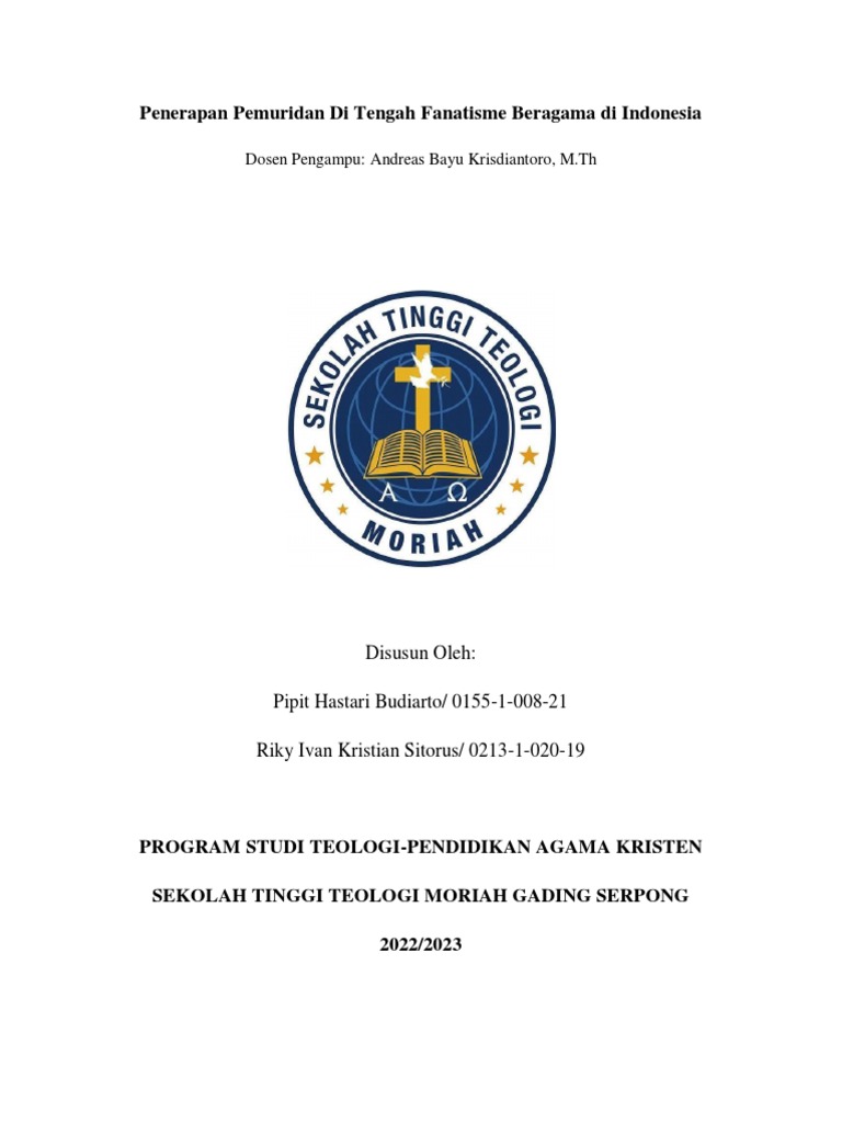 Penerapan Pemuridan Di Tengah Fanatisme Beragama Di Indonesia | PDF ...