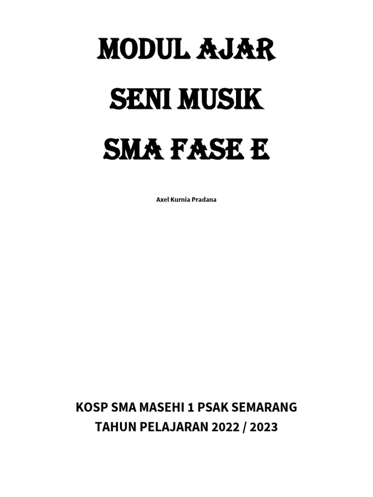 Modul Ajar Seni Musik | PDF