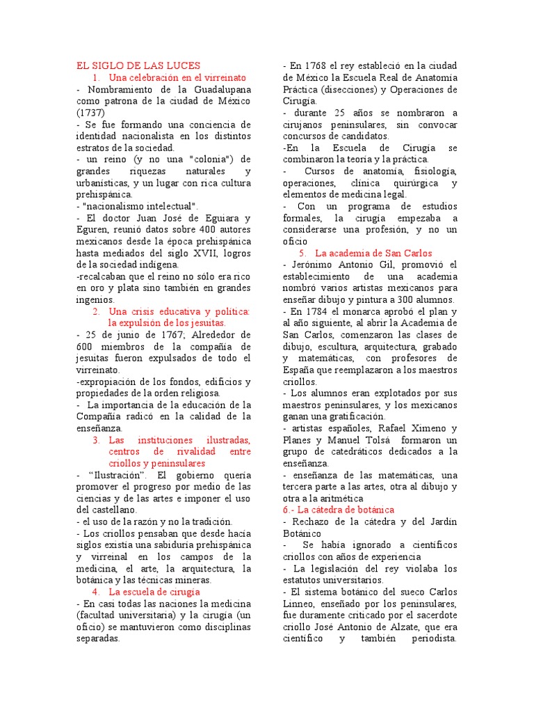 El Siglo de Las Luces | PDF | México | Nueva españa