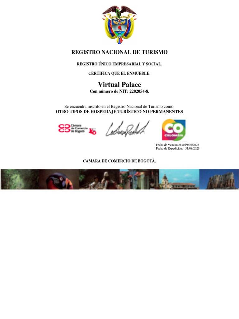Registro Nacional de Turismo RNT | PDF