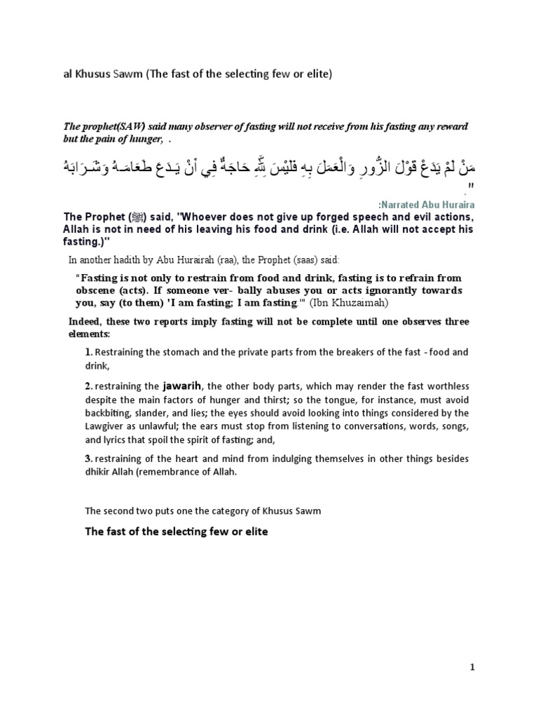 The Elite Among The Faster Khusus Al Khusus Sawm 2022 | Download Free ...