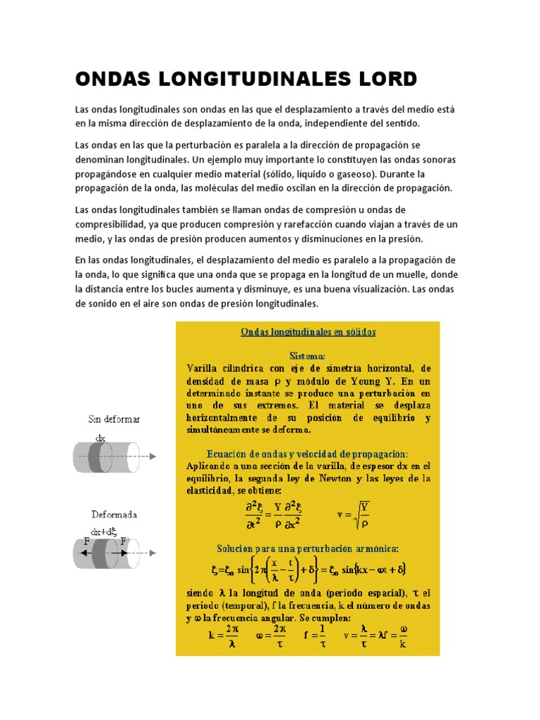 Ondas Longitudinales | PDF | Olas | Sonido