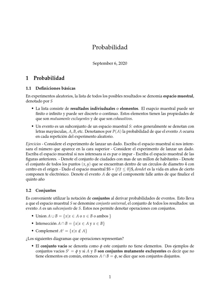 Conceptos Básicos de Probabilidad | PDF | Variable aleatoria | Probabilidad