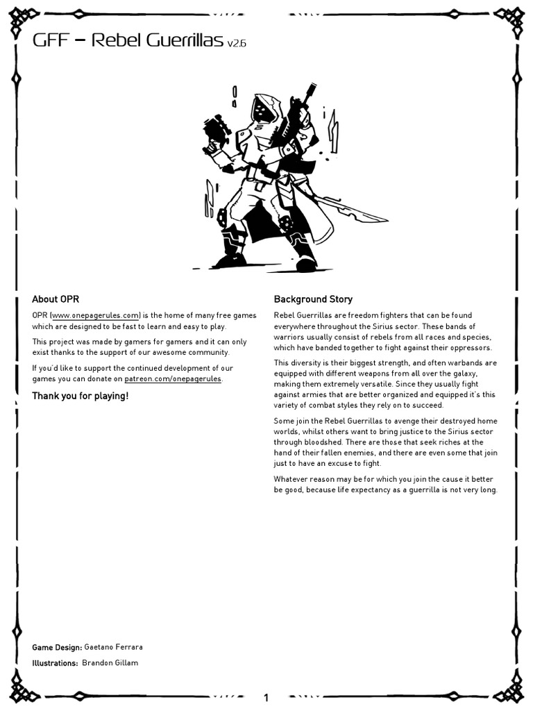 GFF - Rebel Guerrillas v2.6 | PDF | Rifle | Shotgun