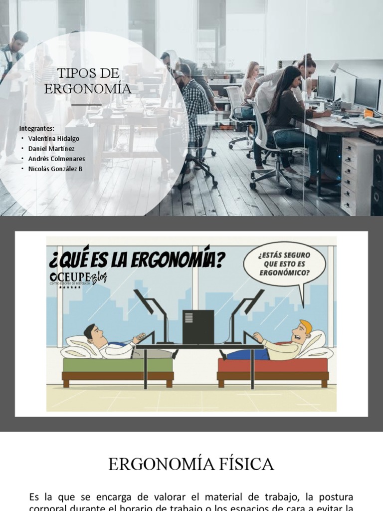 Tipos de Ergonomía | PDF | Factores humanos y ergonomía | Diseño