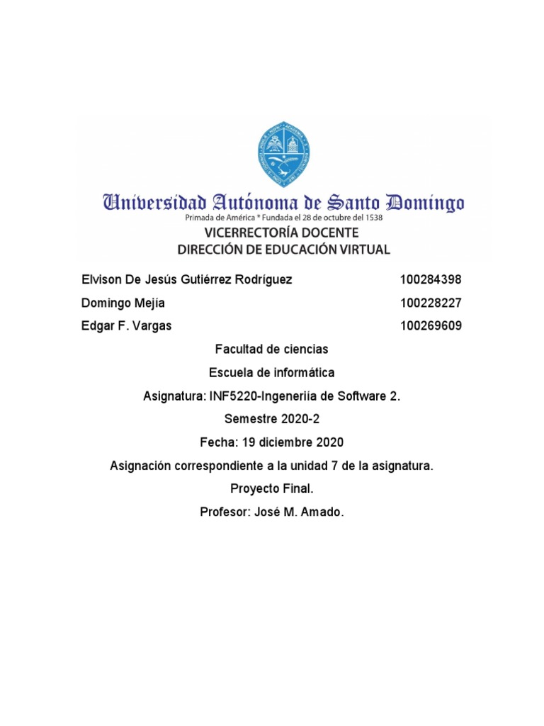 Proyecto Final Ing 2 | PDF | Software | Ingeniería de software