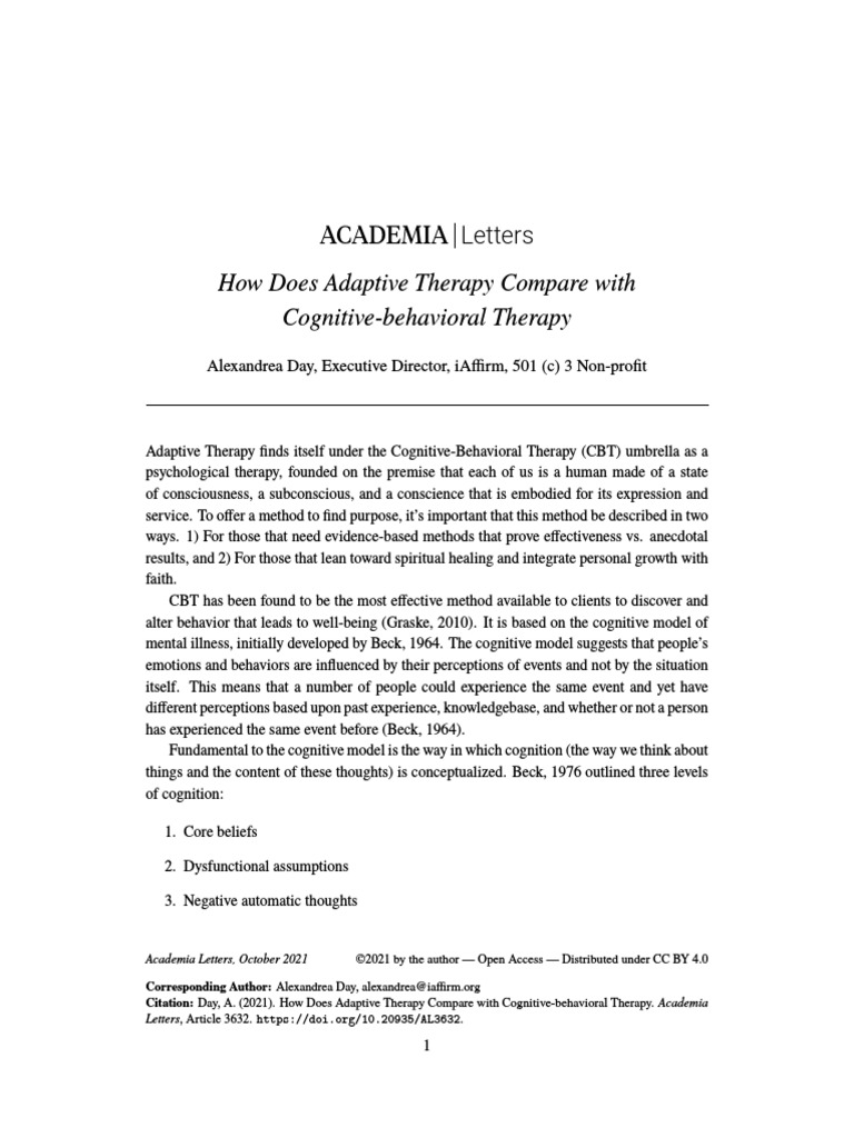 How Does Adaptive Therapy Compare With C | PDF | Psychotherapy ...