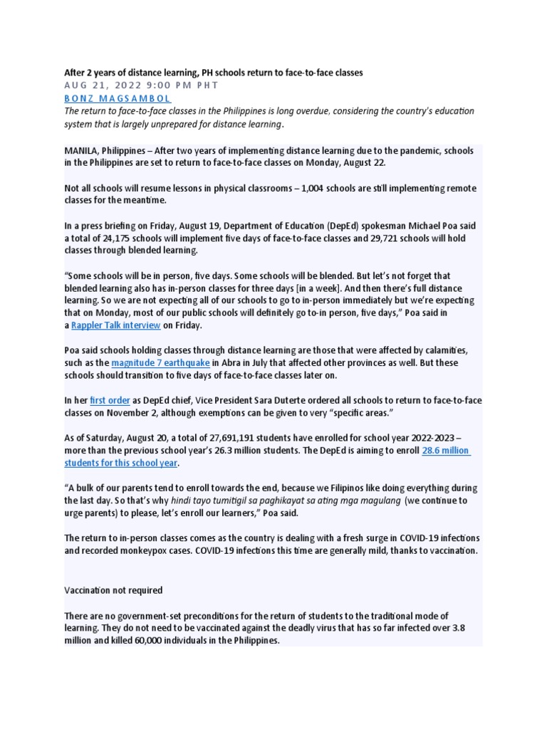 After 2 Years of Distance Learning | PDF | Social Science
