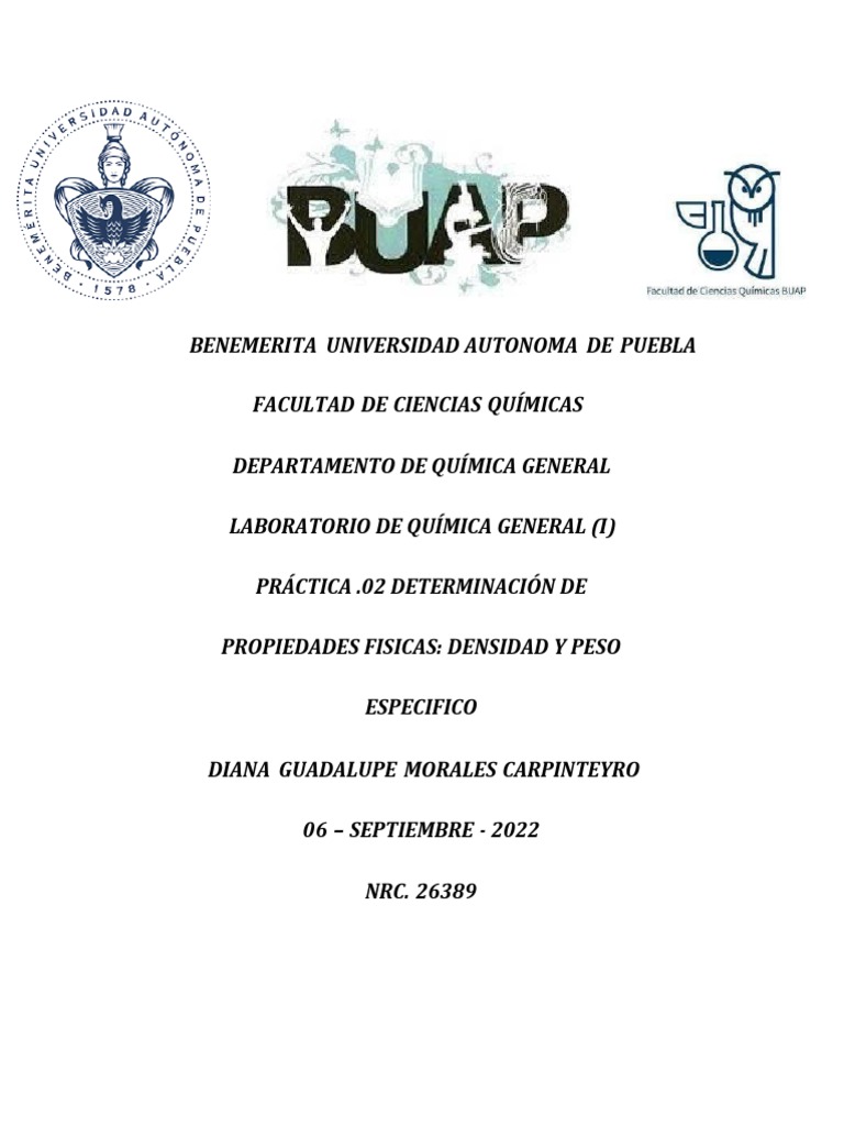Practica 2 Propiedades Fisicas | PDF | Densidad | Peso