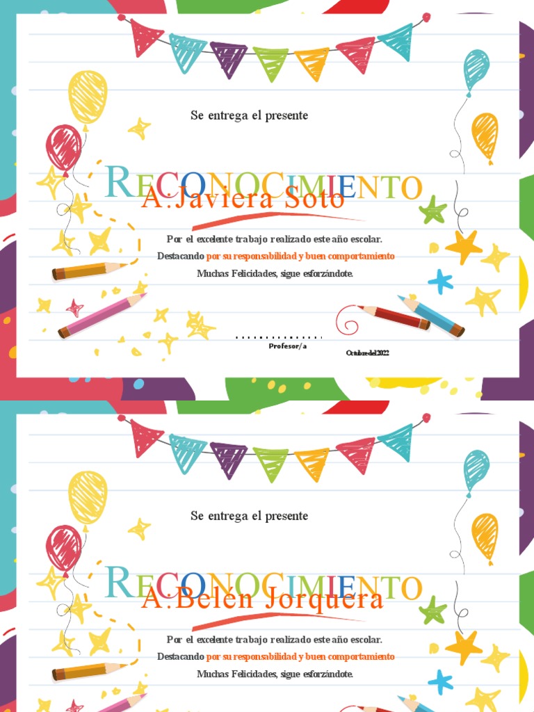 Diplomas y Reconocimientos Escolares | PDF | Academia