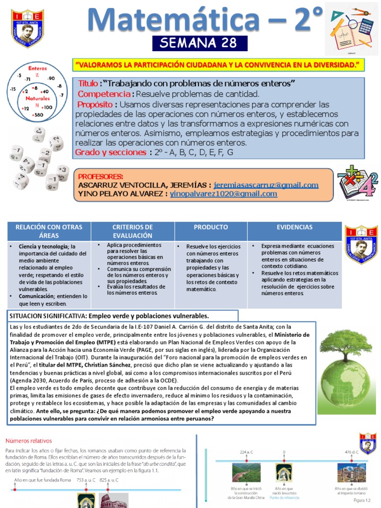 2do-Matem - Sem 28 | PDF | Multiplicación | Ecuaciones