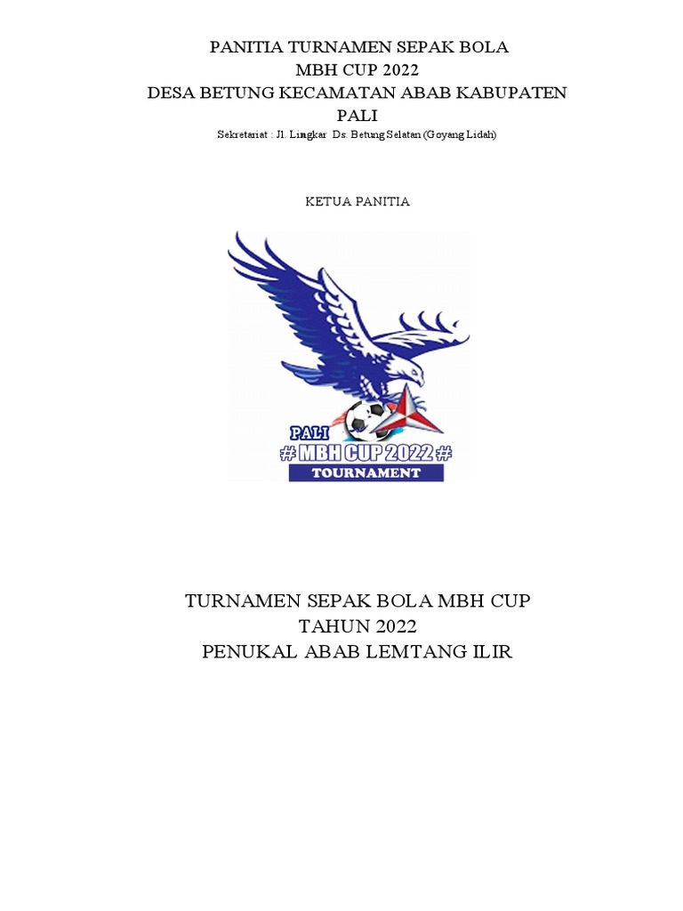 Susunan Panitia MBH Cup 2022 | PDF