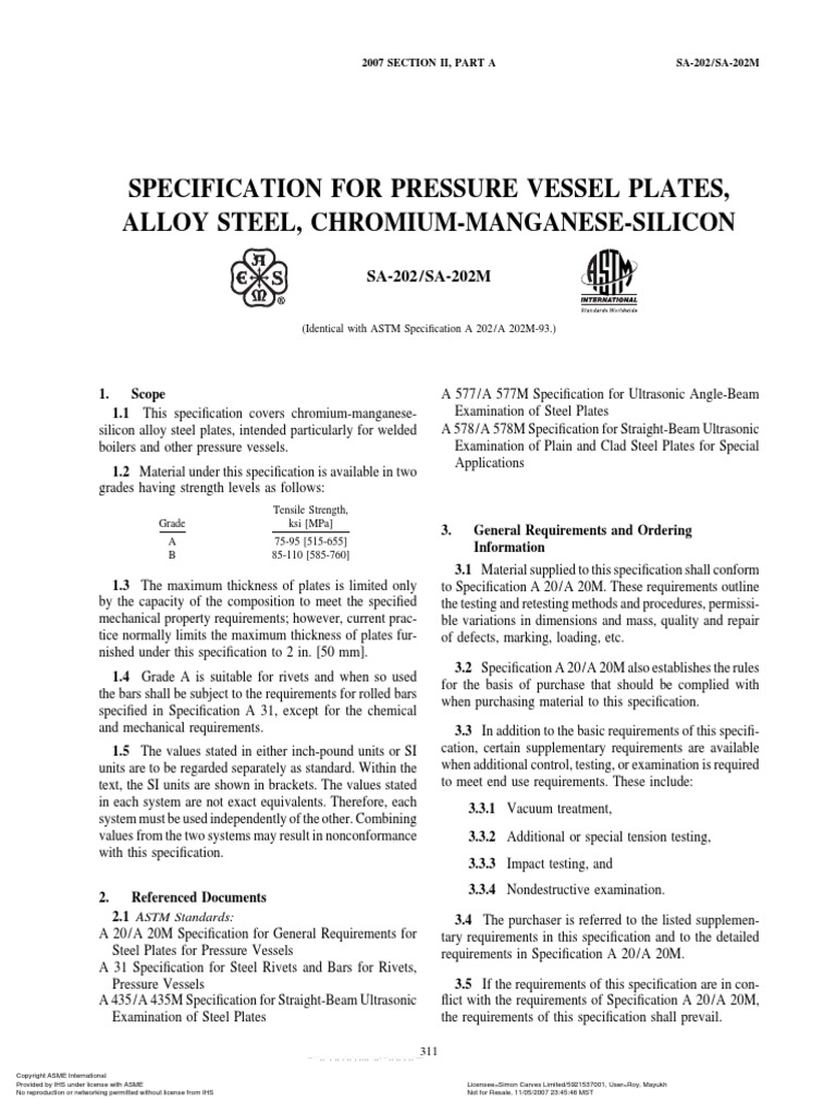 Sec Ii A Sa 202 Pdf Strength Of Materials Mechanical Engineering