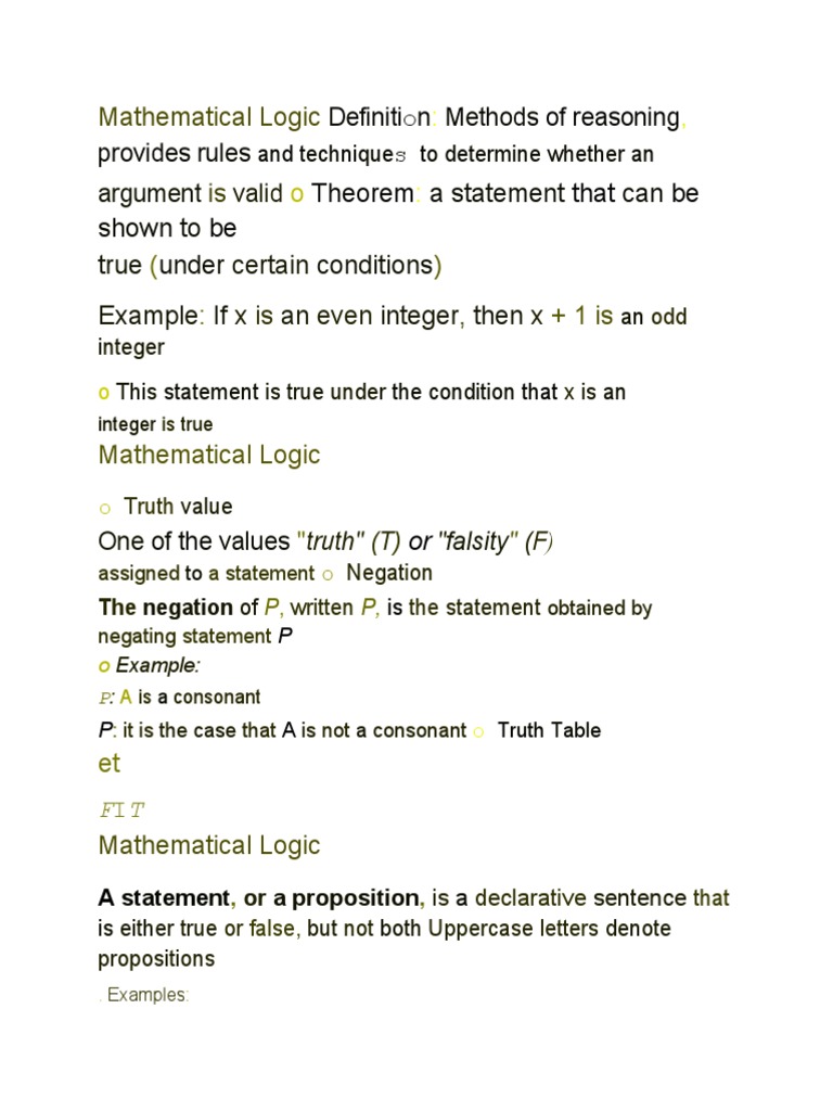 Mathematical Logic | PDF | First Order Logic | Logic