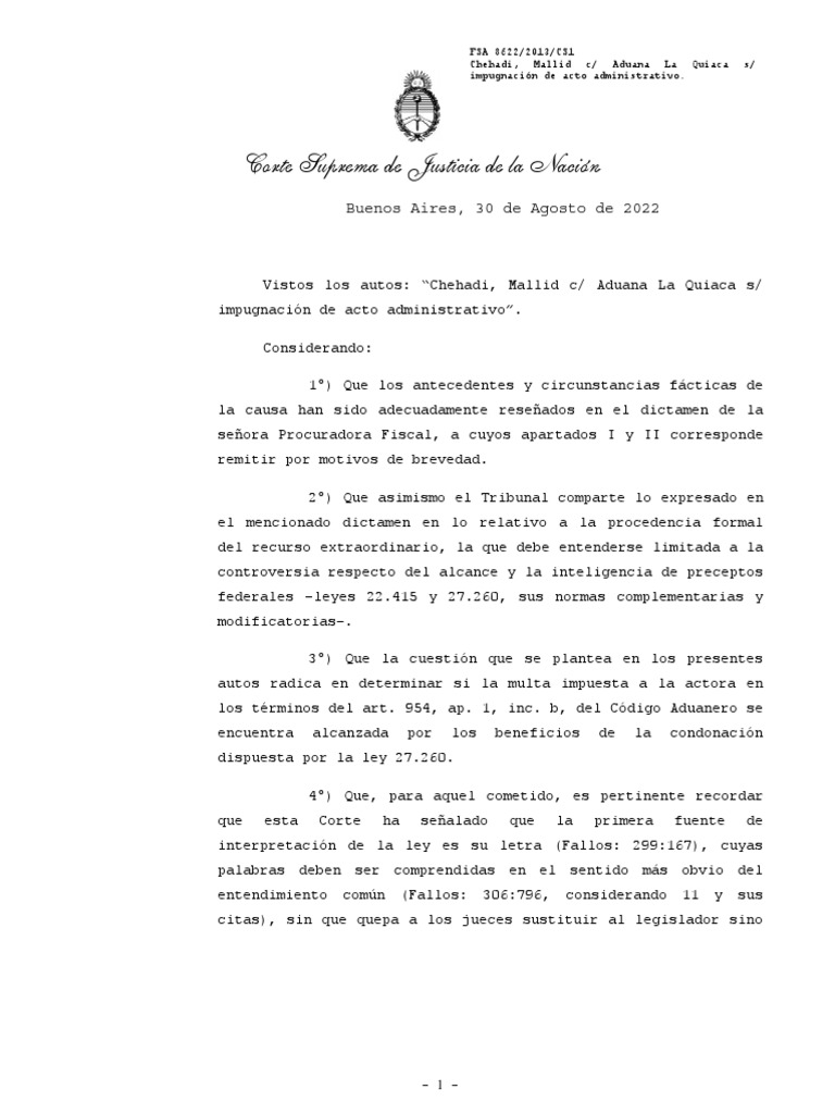 CSJN - Chhadi Mallid | PDF | Multa (pena) | aduana