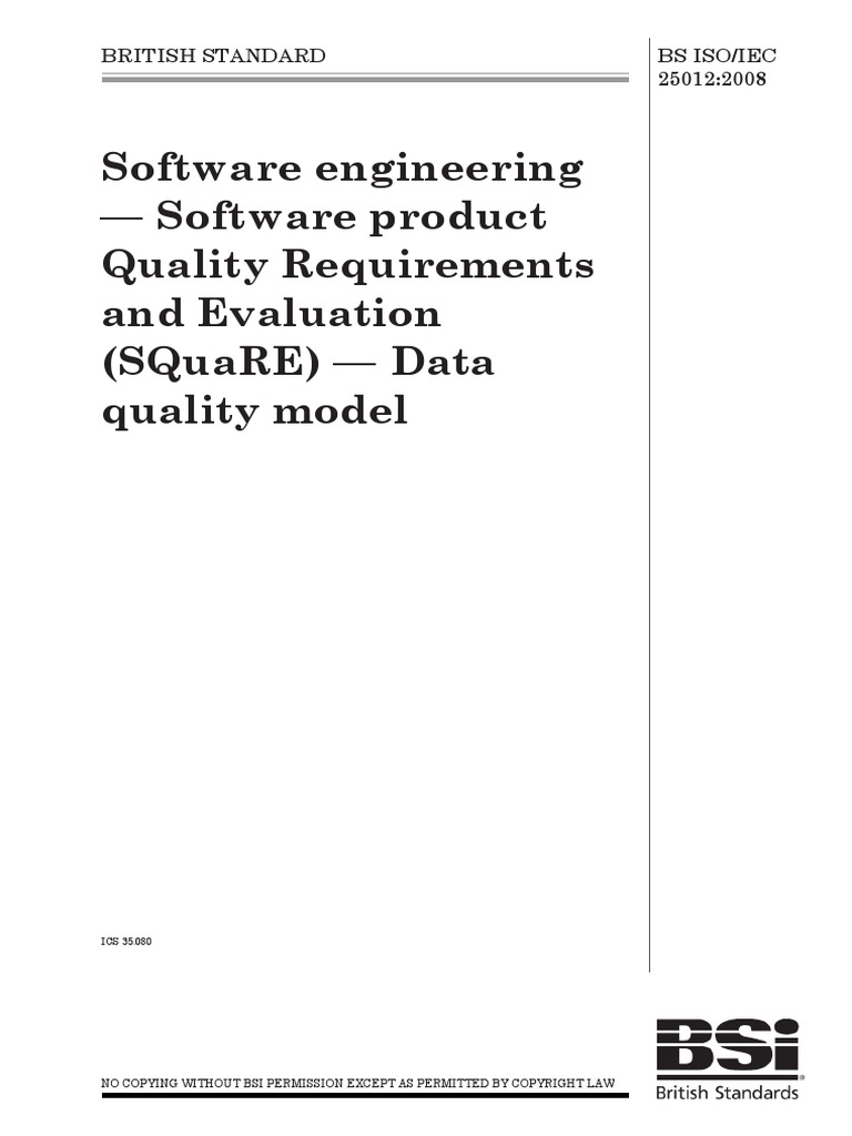 BS Iso-Iec 25012-2008 | PDF | Accuracy And Precision | Metadata BS Iso-Iec 25012-2008 | PDF | Accuracy And Precision | Metadata