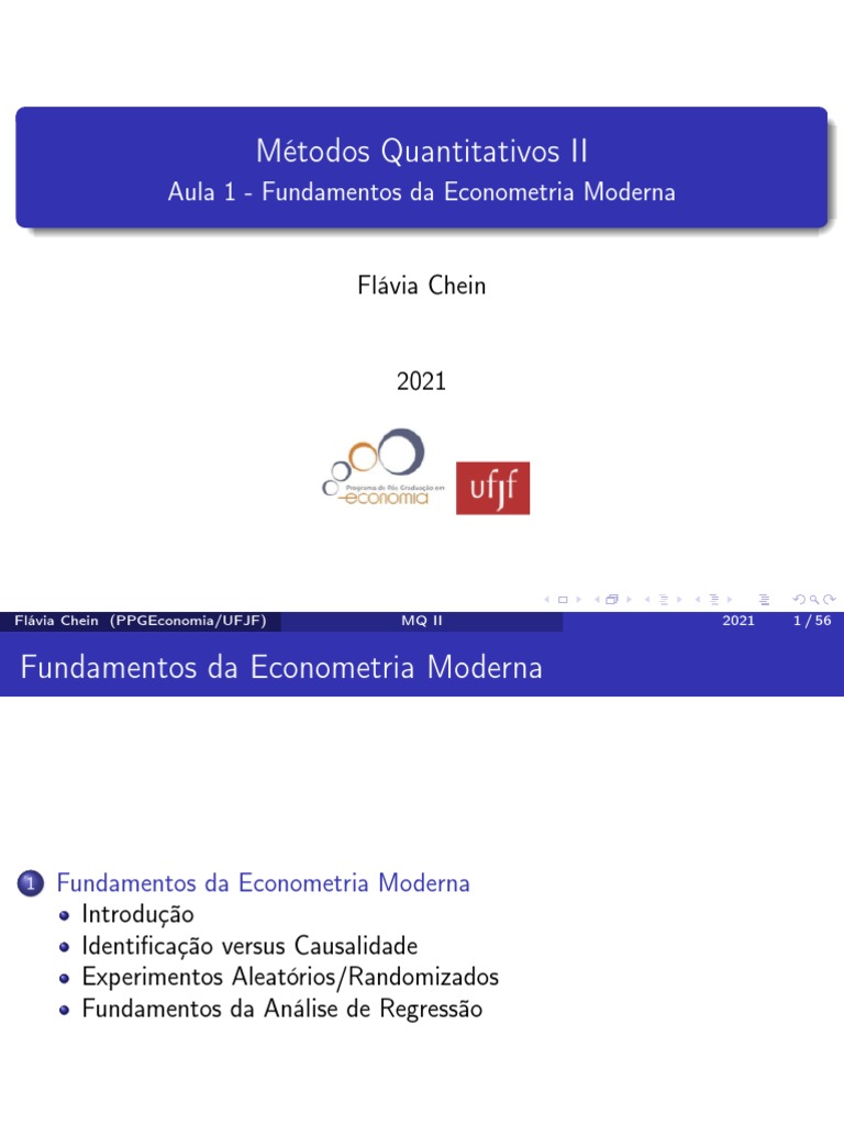 Aula 01 - Fundamentos Da Econometria Moderna | PDF | Econometria ...