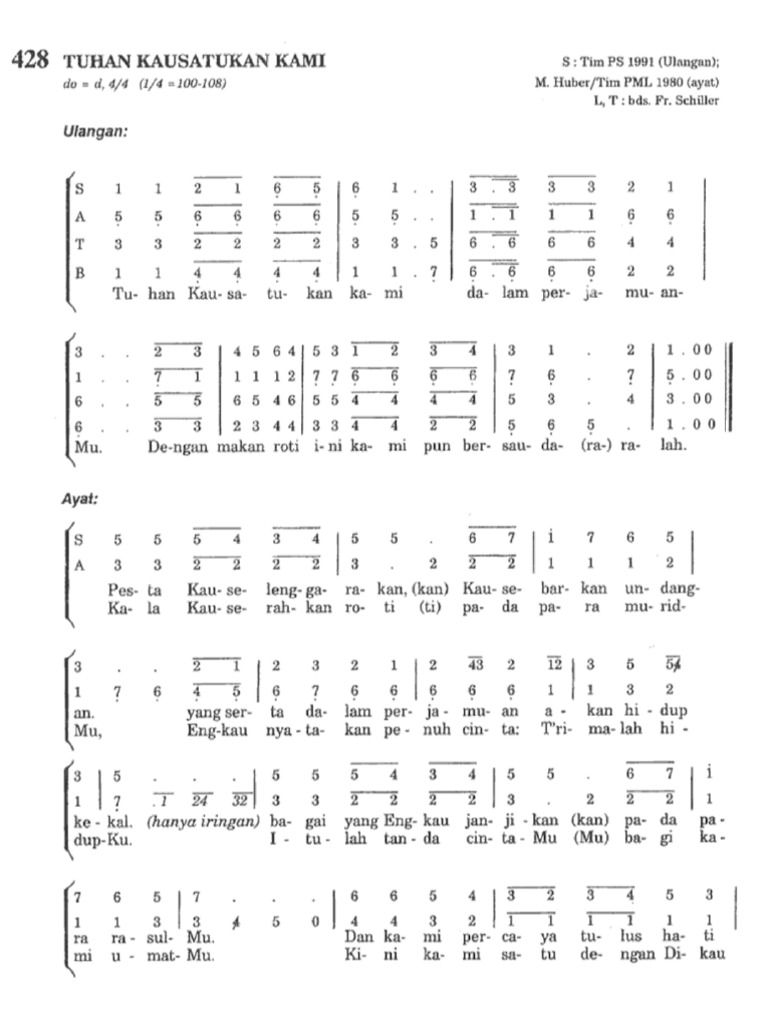 (PS-428) Tuhan Kau Satukan Kami | PDF (PS-428) Tuhan Kau Satukan Kami | PDF