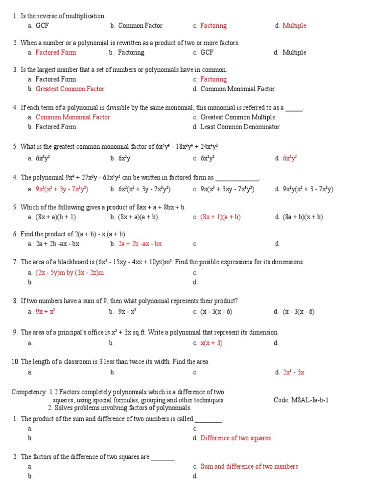 Factoring Multiple: 2a + 2b - Ax - BX | PDF | Cartesian Coordinate ...
