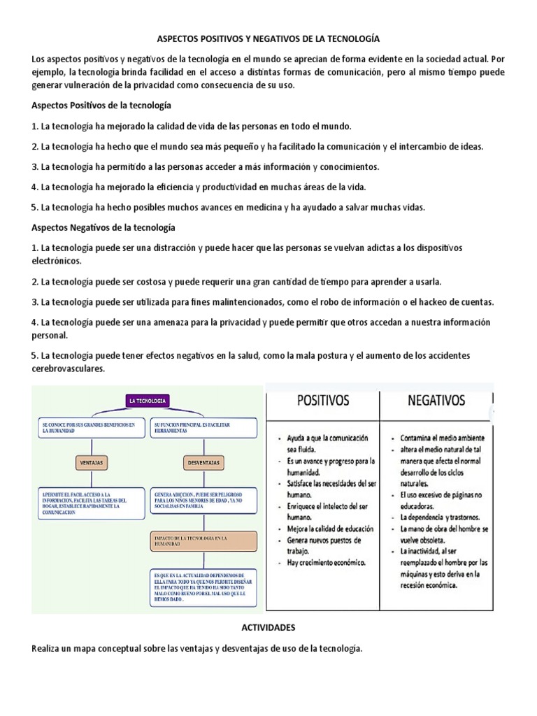Impactos Positivos y Negativos de la Tecnología | PDF