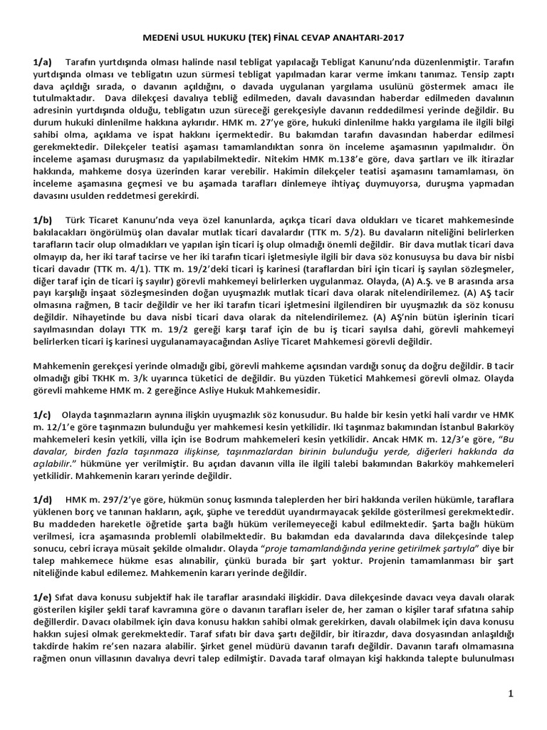 Medeni Hukuk Tek | PDF