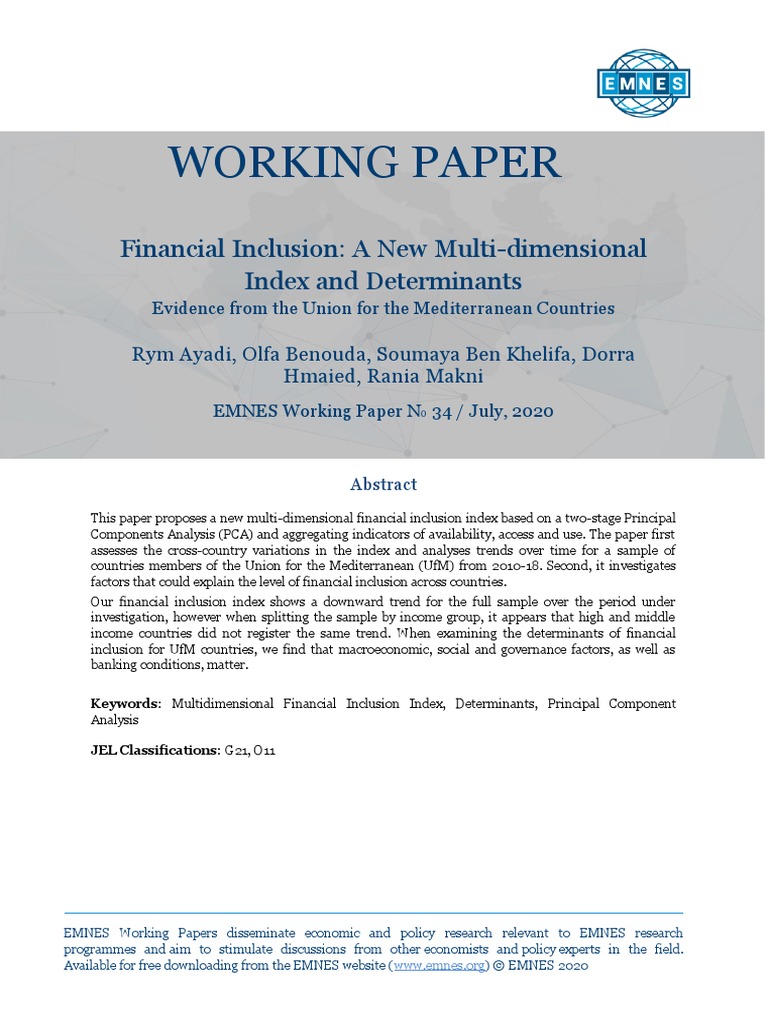 emnes_wp_034_financial_inclusion_new_multi_dimensional_index | PDF | Financial Inclusion ...