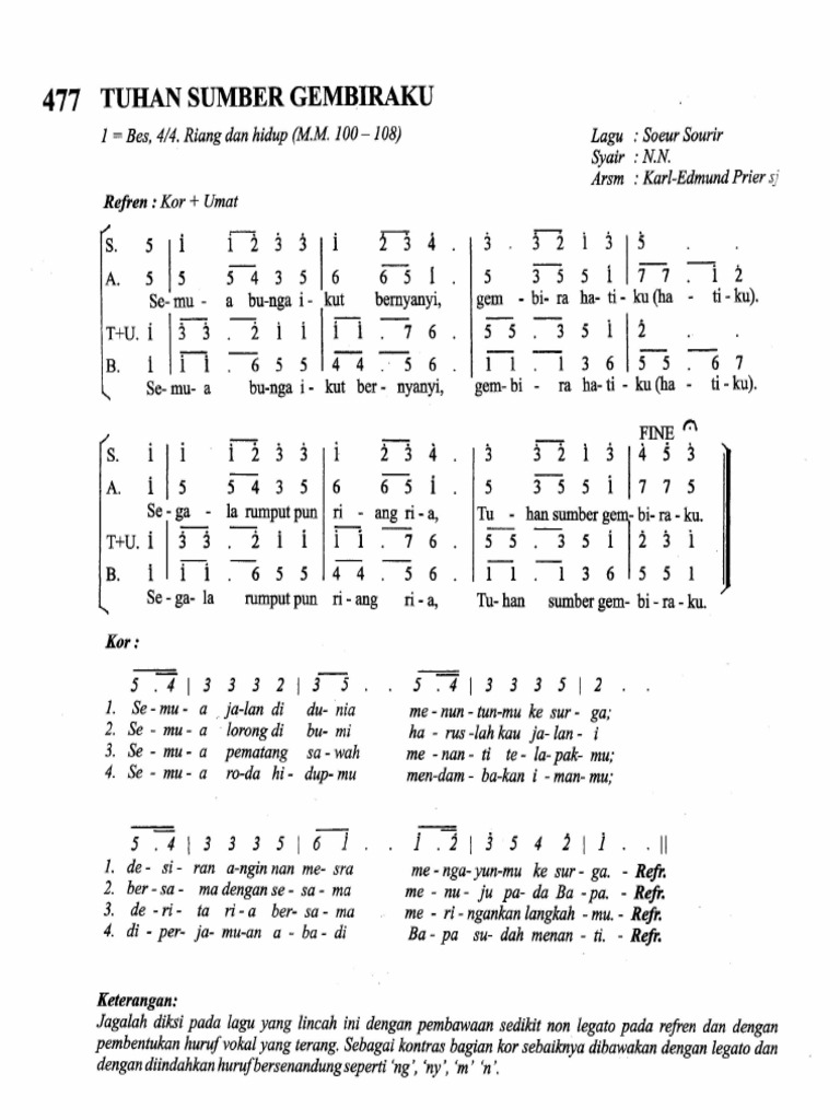 (MB-477) Tuhan Sumber Gembiraku | PDF